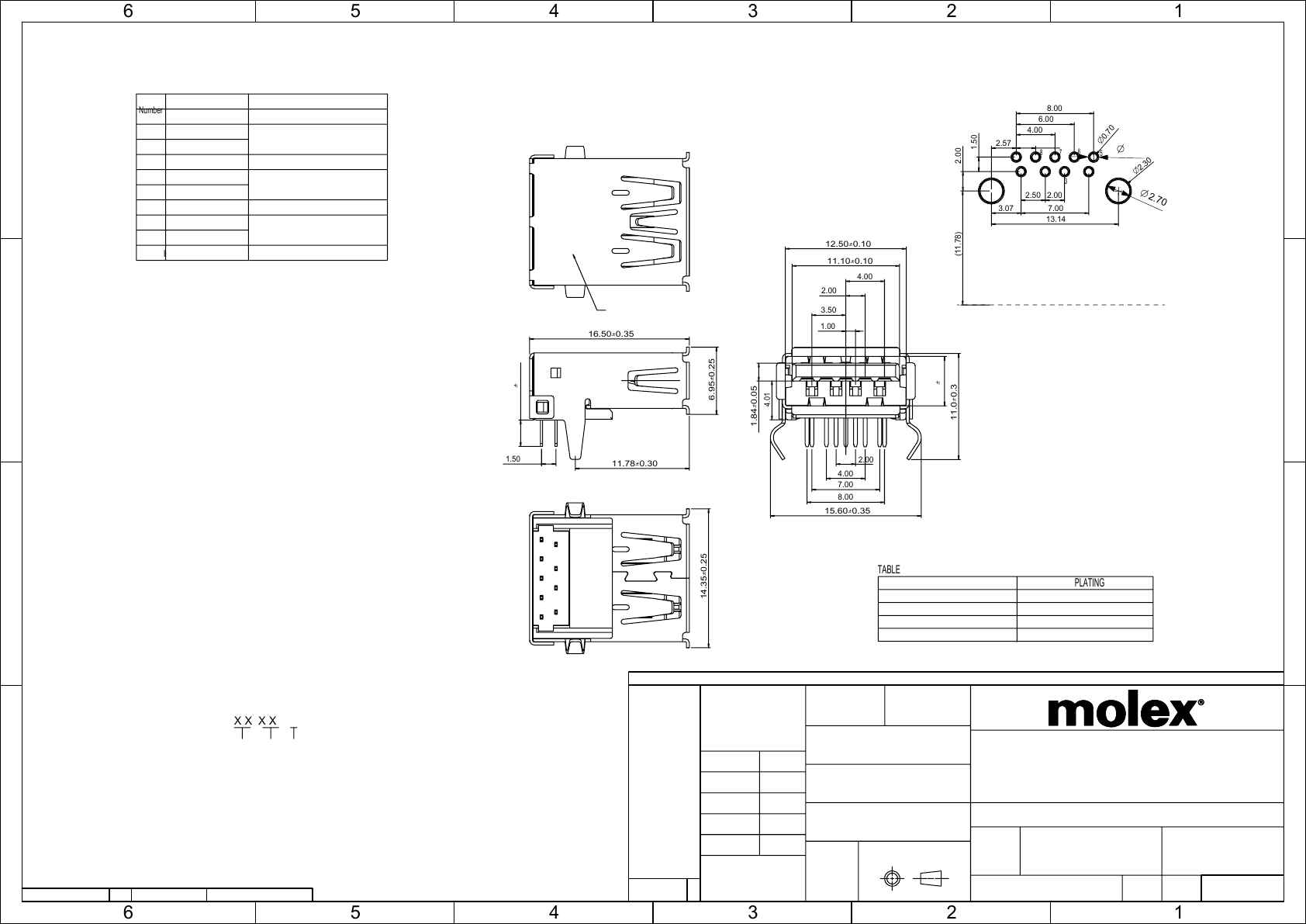 48405-000x Series Drawing Datasheet by Molex | Digi-Key Electronics