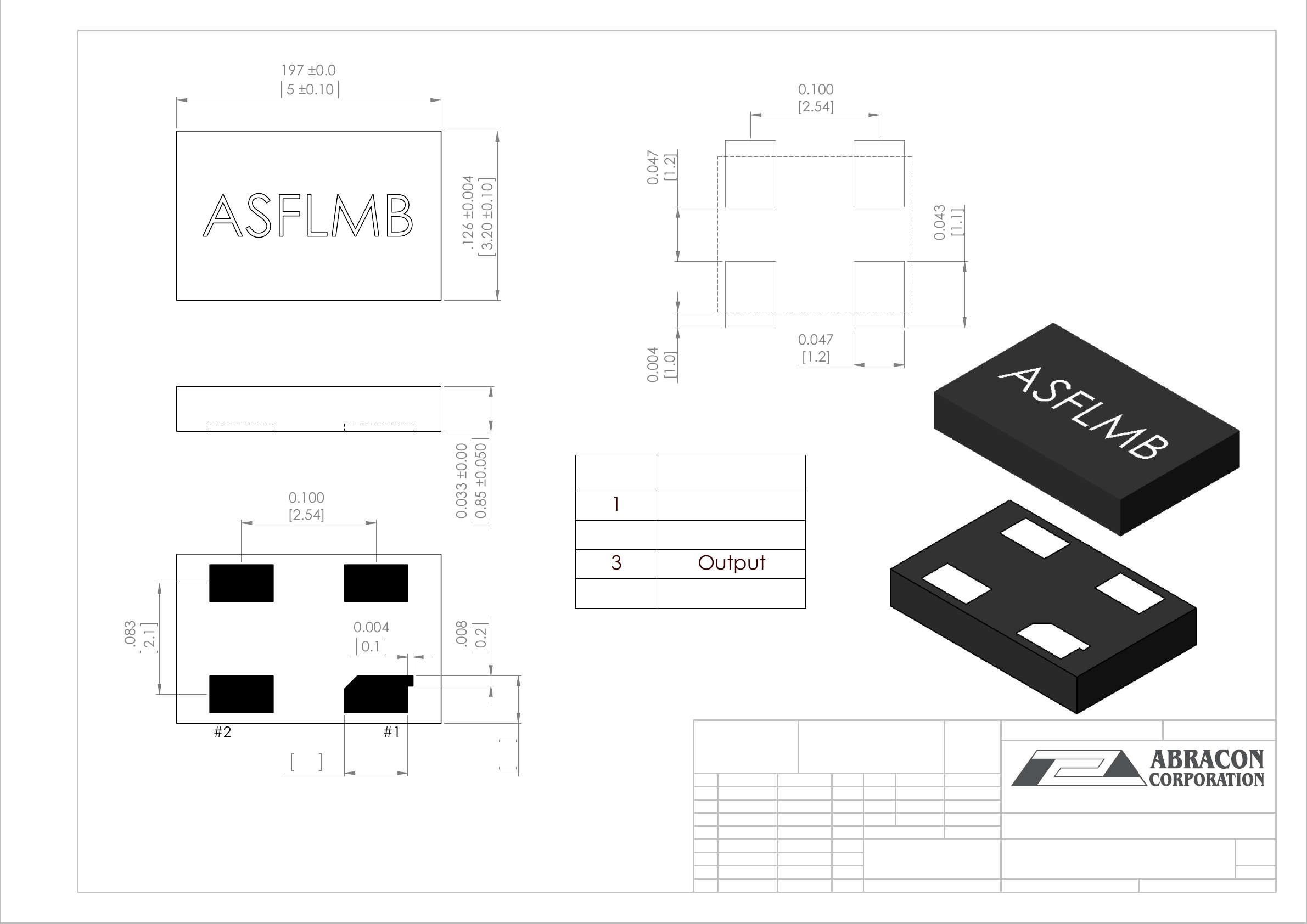 ASFLMB Drawing Datasheet by Abracon LLC | Digi-Key Electronics