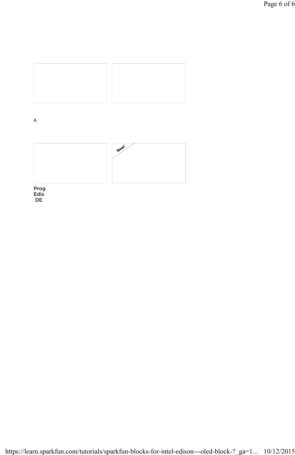 SparkFun Electronics의 Blocks for Intel® Edison - OLED Block 규격서 | DigiKey