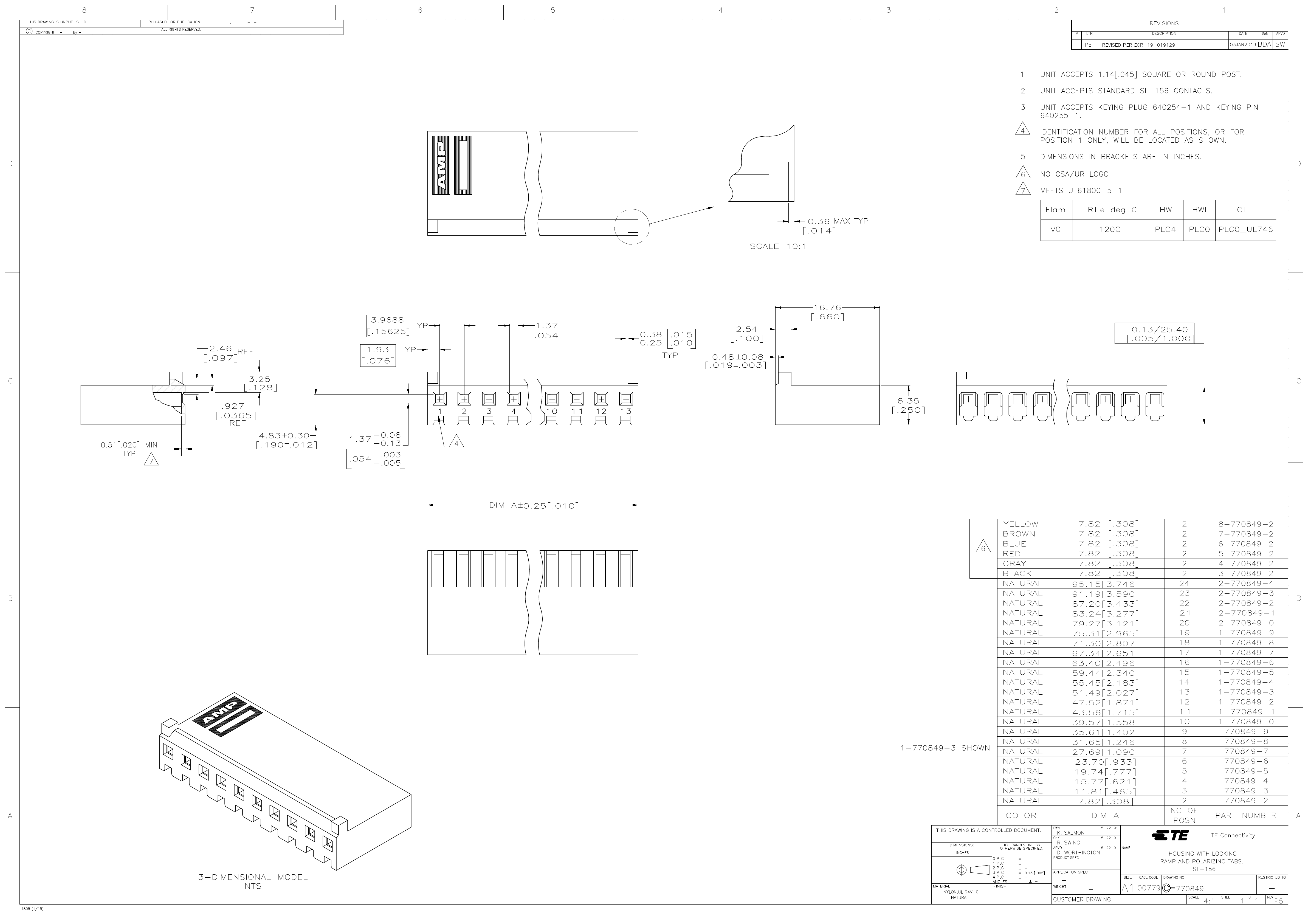 770849 Drawing by TE Connectivity AMP Connectors Datasheet | DigiKey