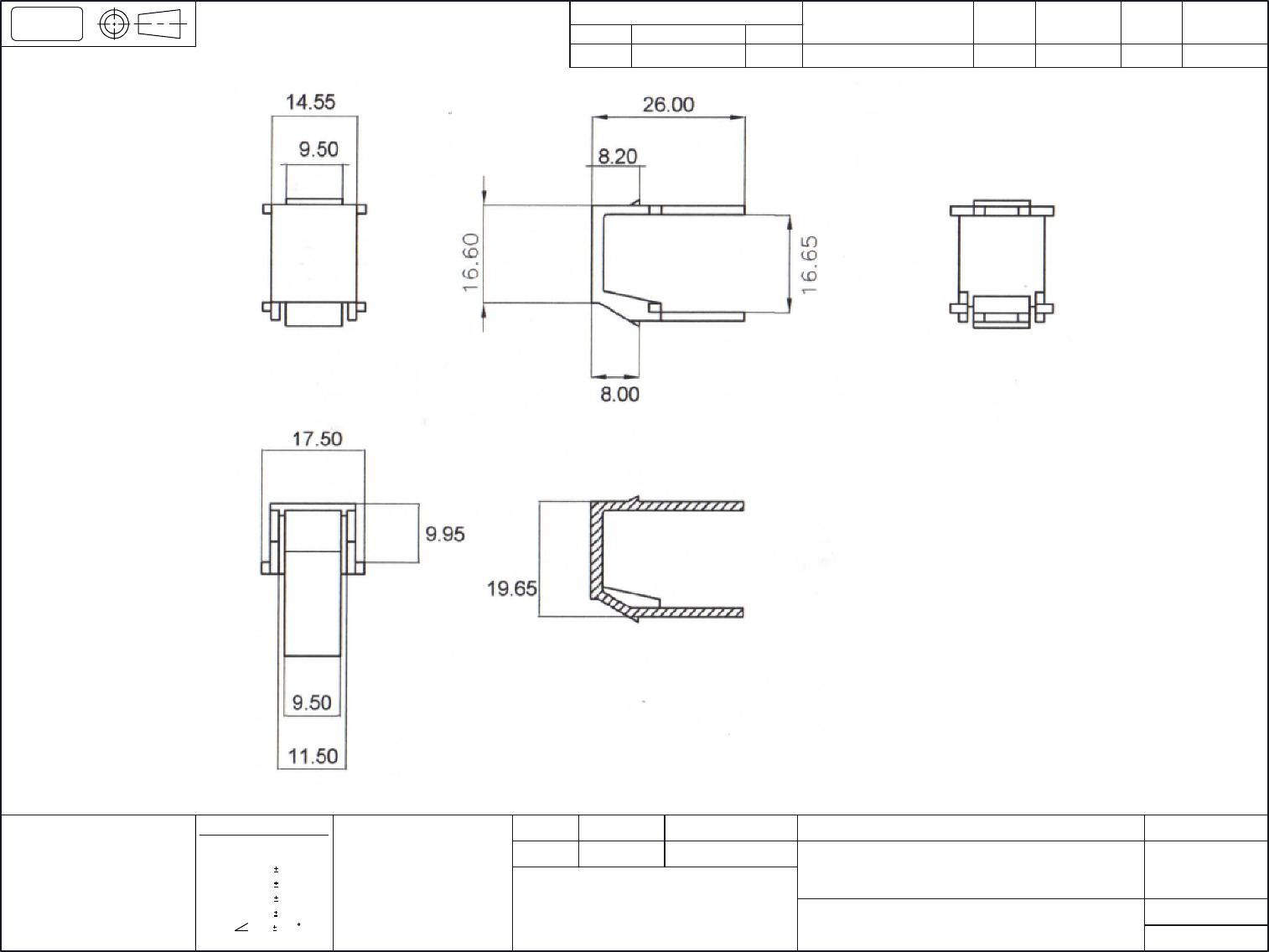 HellermannTyton의 BLANK Module Drawing 규격서 | DigiKey