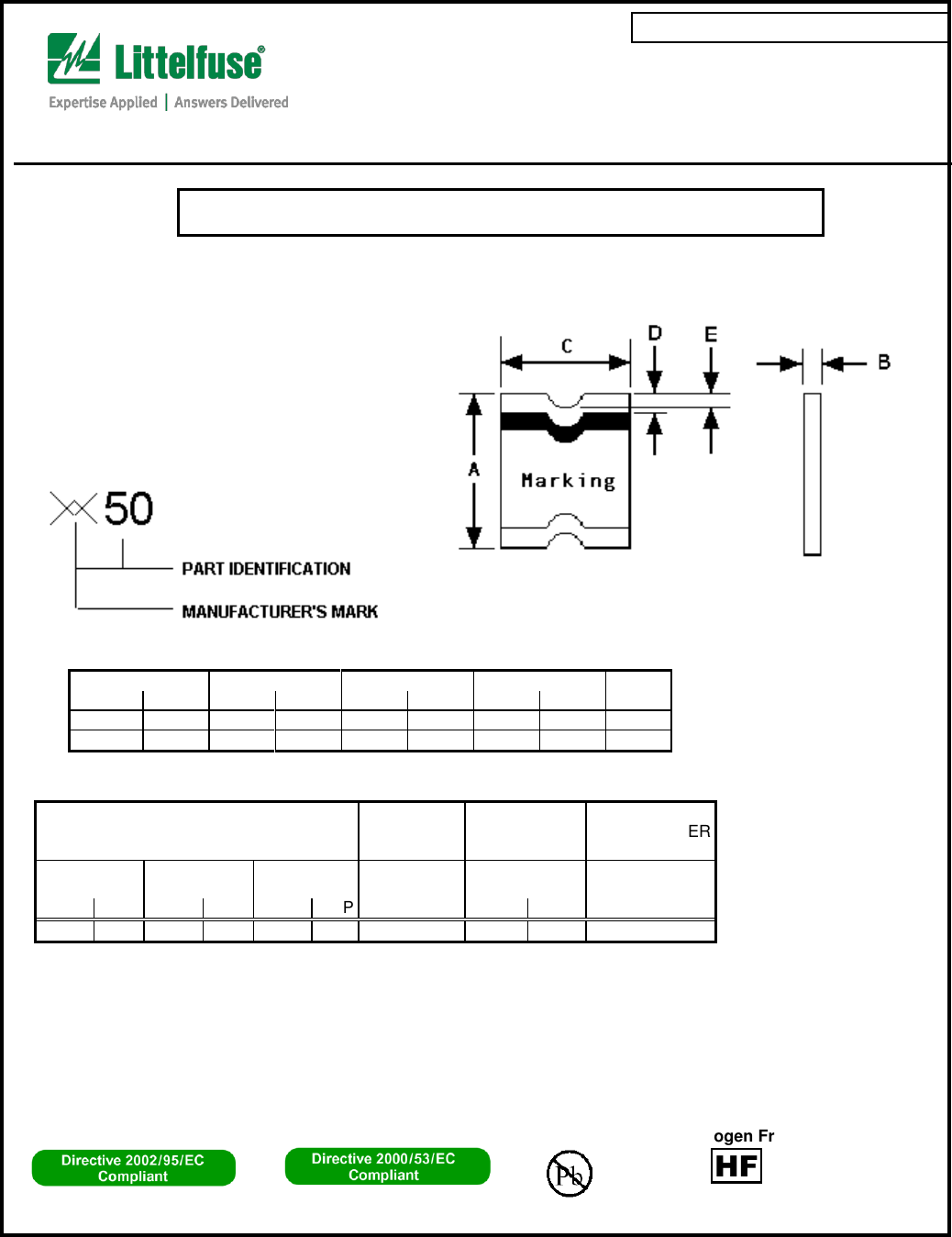 Littelfuse Inc.의 microSMD050F Spec 규격서 | DigiKey