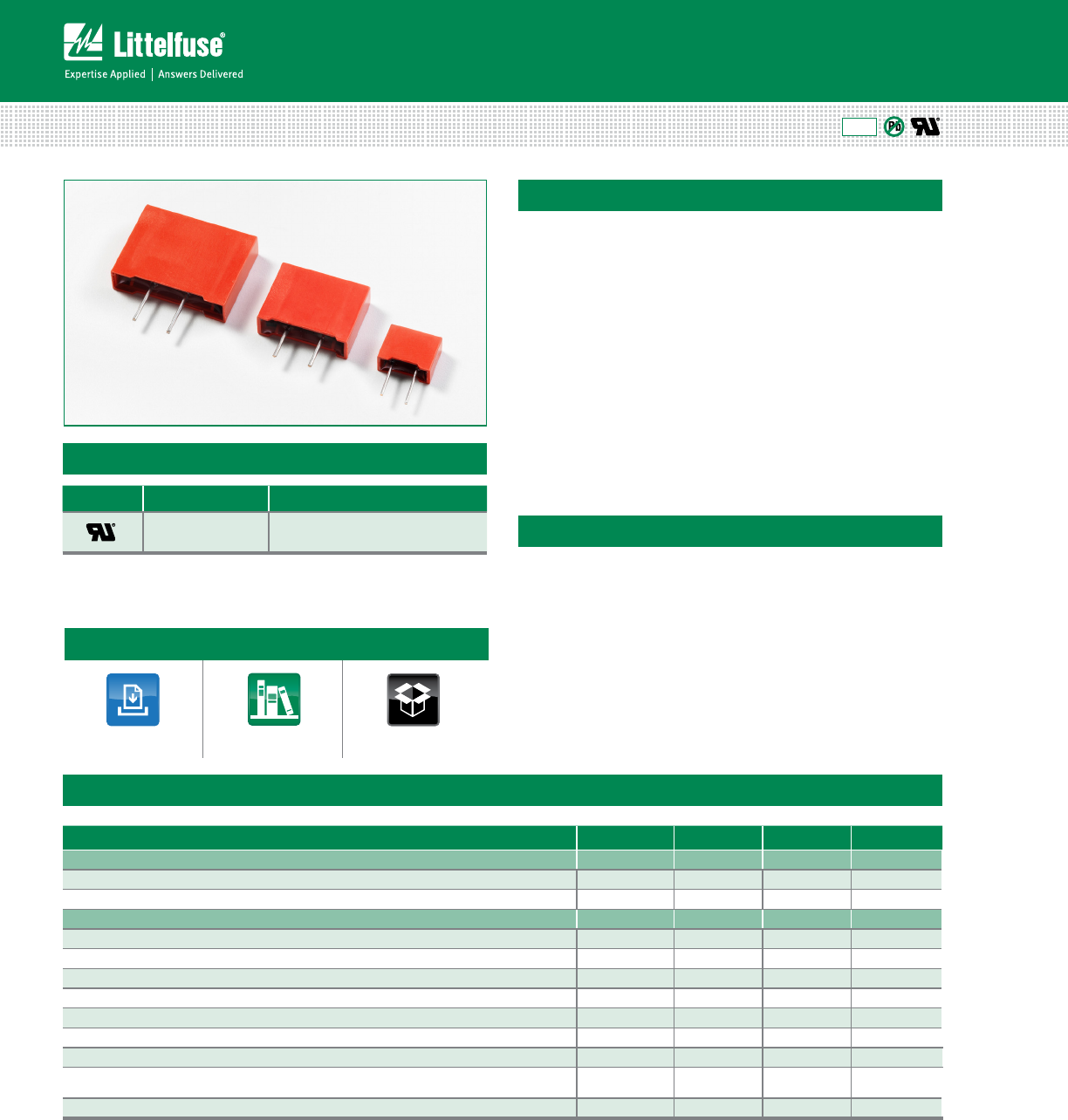 RA Varistor Series Datasheet by Littelfuse Inc. | Digi-Key Electronics