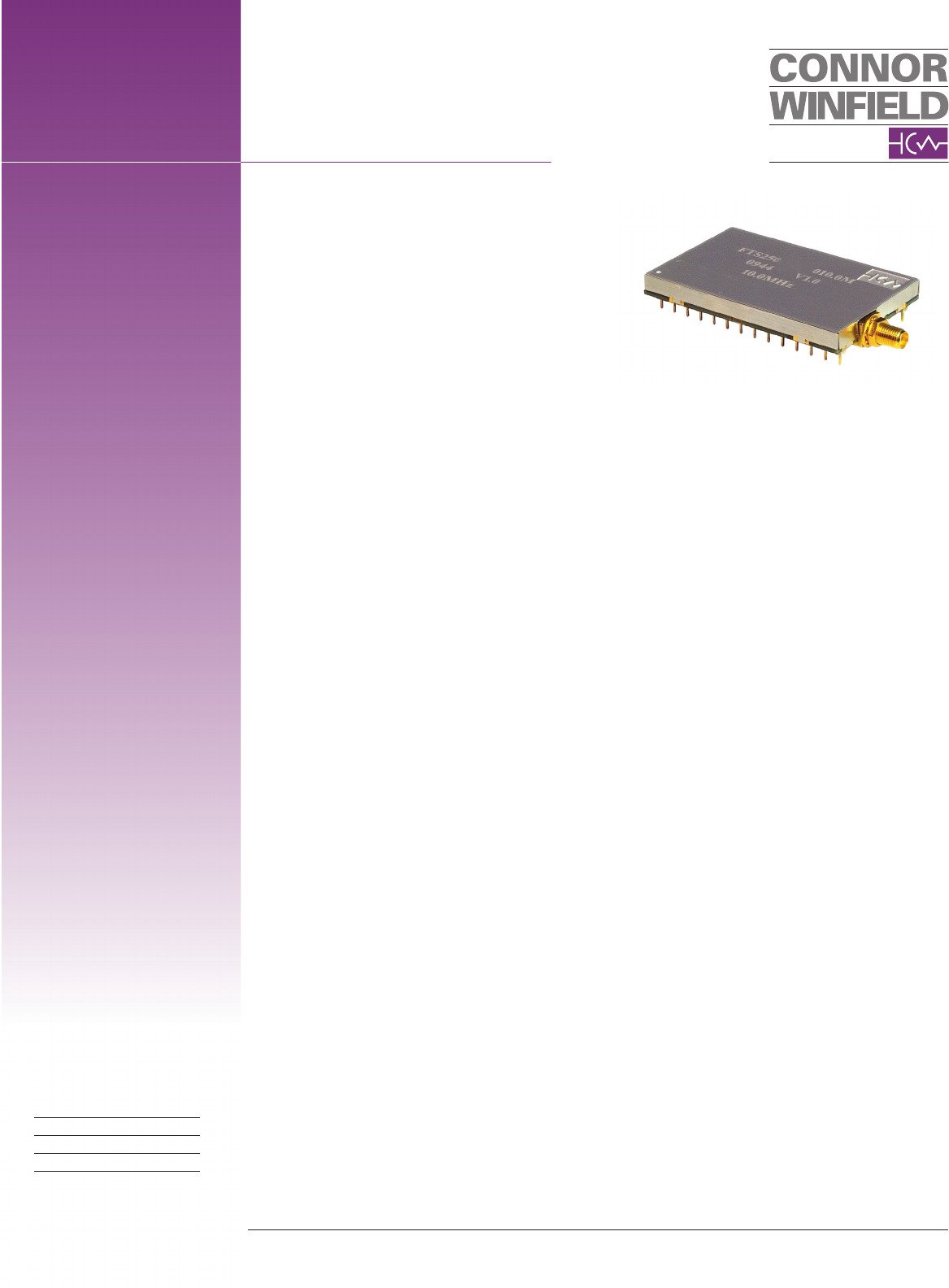 FTS250 125 Series Datasheet by Connor-Winfield | Digi-Key Electronics